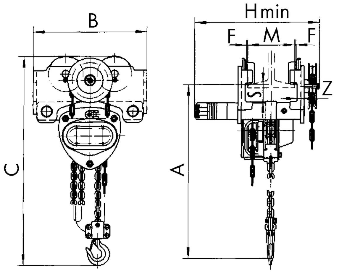 UDO BÄR Online Shop | Kombikatze mit Haspelketten-Laufkatze